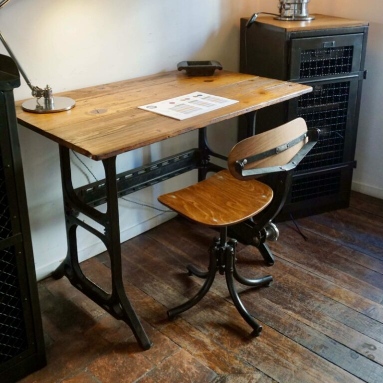 Bureau industriel bois et métal "Textile" - Jerome Lepert Mobilier ...